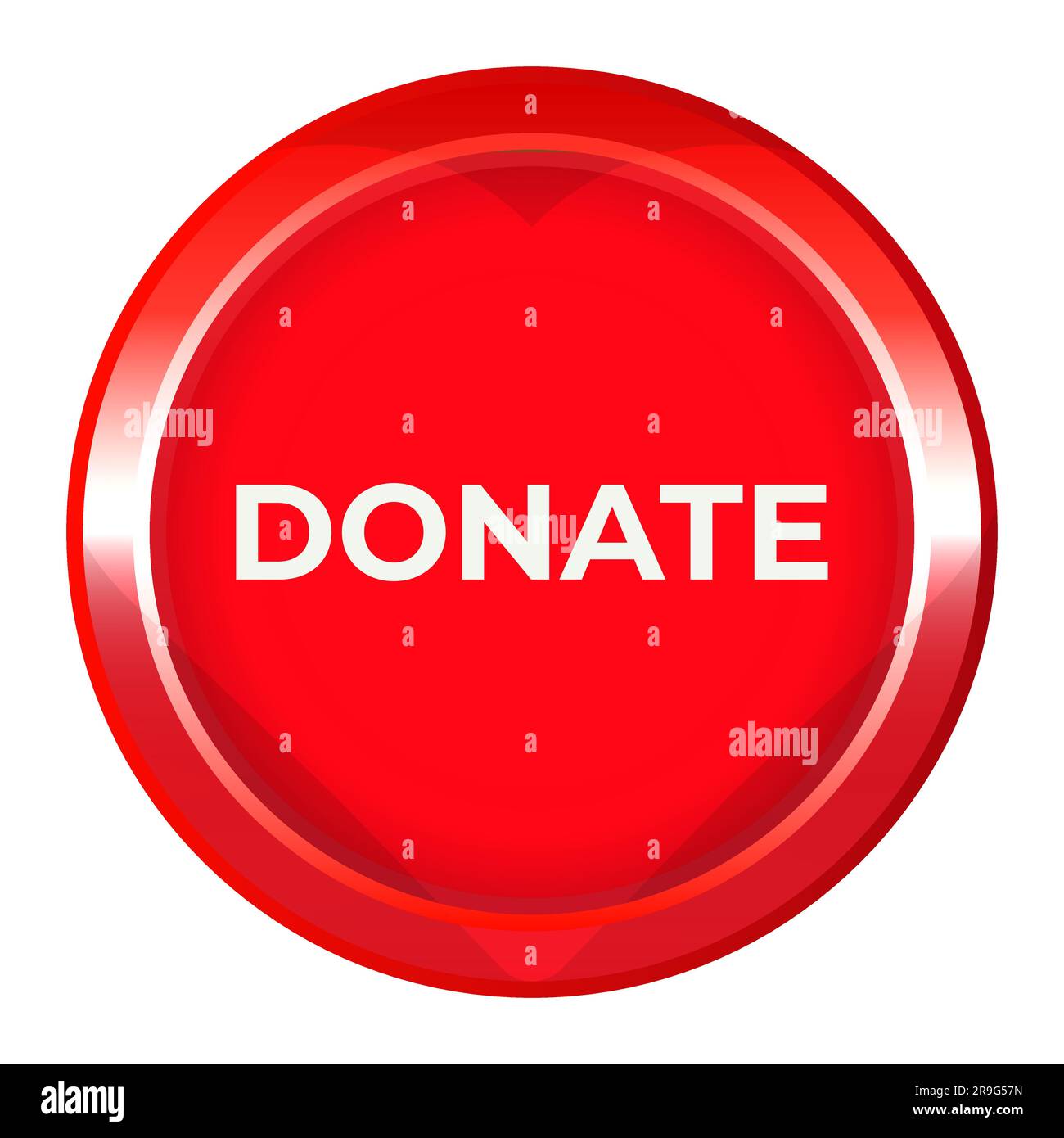 Donate Web Button With Text And Heart Red Circle Icon Vector