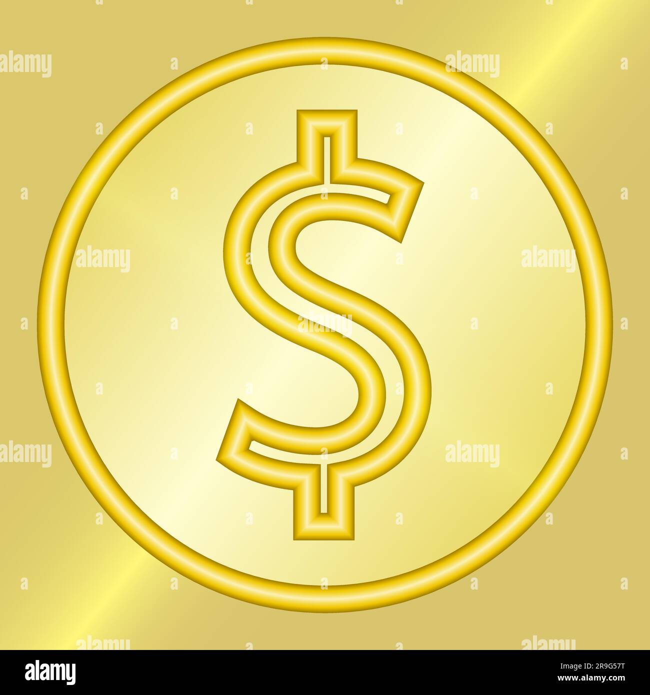 3D gold dollar symbol Golden coin icon Money design Currency sign in ...