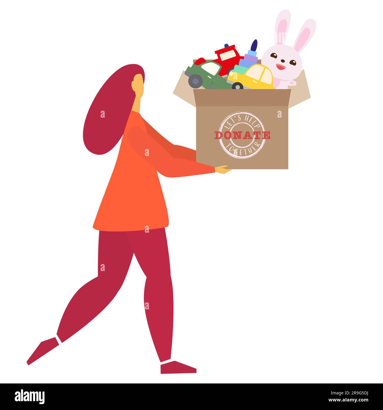 Woman holding donation box Vector illustration Isolated on white ... Woman holding donation box Vector illustration Isolated on white ...