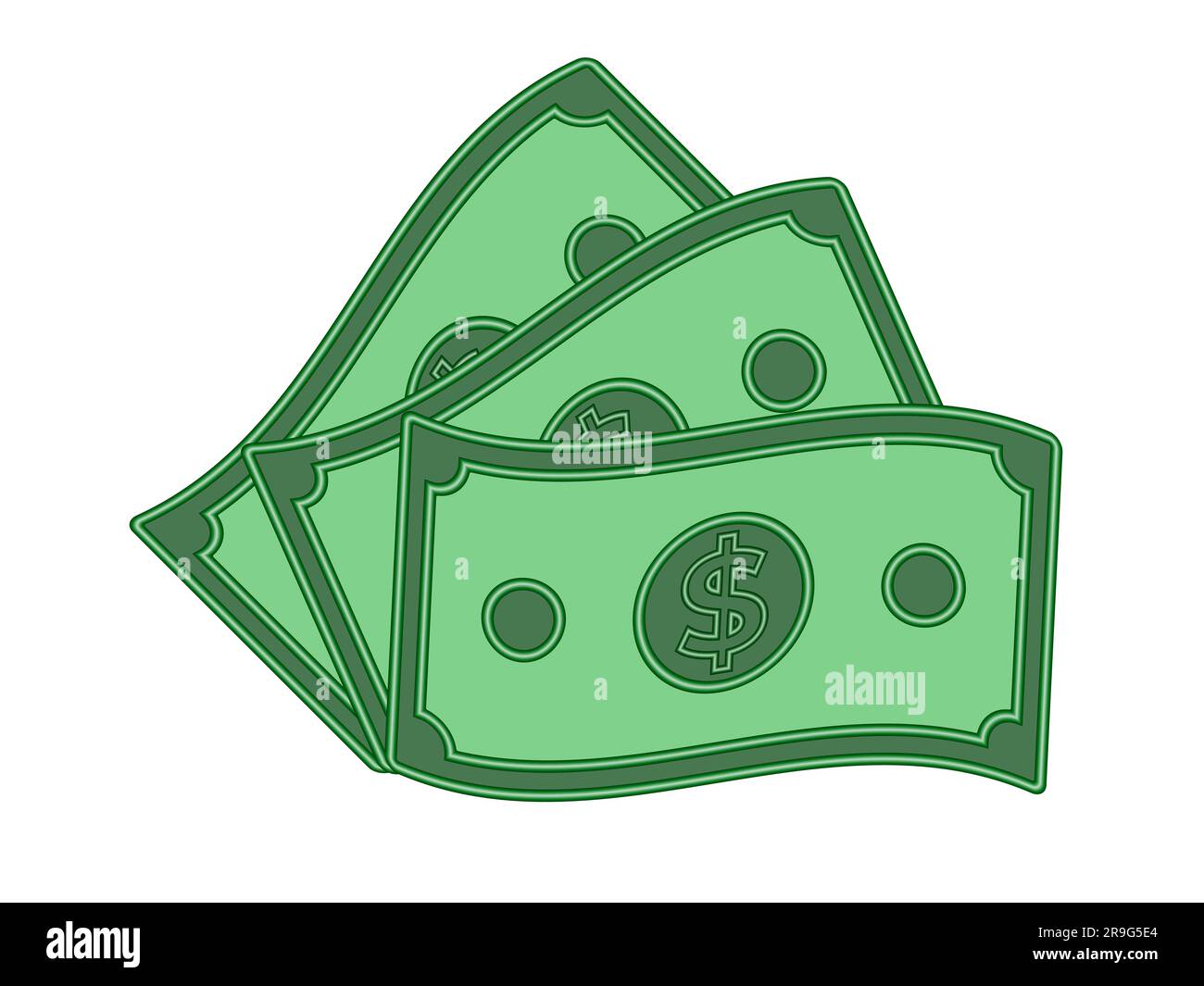 Stack of money Dollar banknotes 3D icon Currency symbol Vector ...