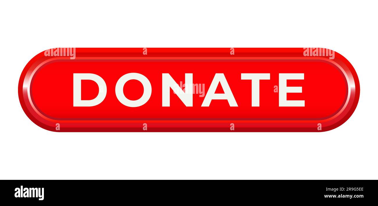 Donate Web Button Red Icon Vector Illustration Isolated On White