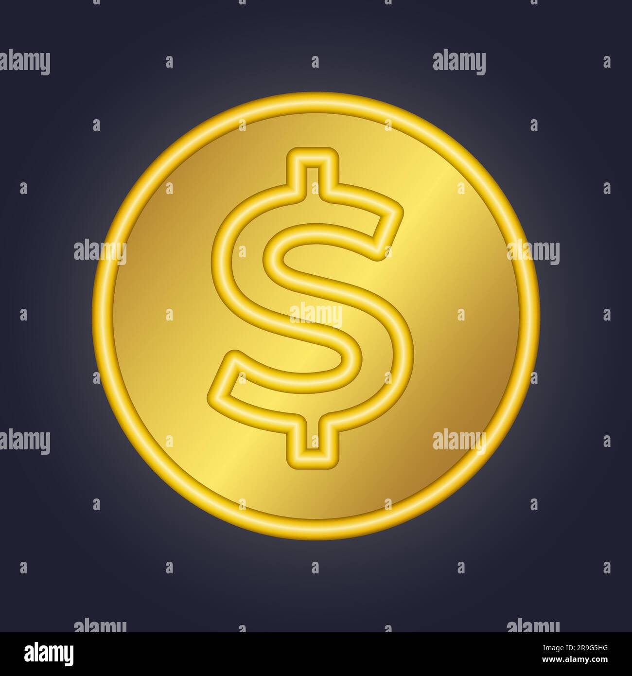 3D gold dollar symbol Golden coin icon Money design Currency sign in ...