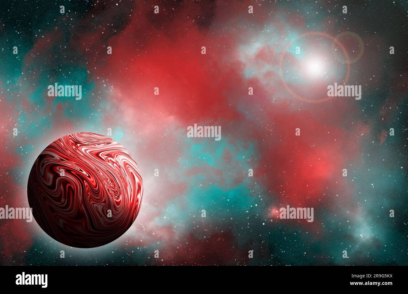 Unknown planet from outer space. Space nebula. Cosmic cluster of stars ...