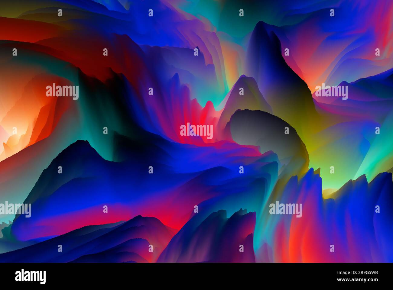 Abstract mountains, surreal background, realistic texture of the ...