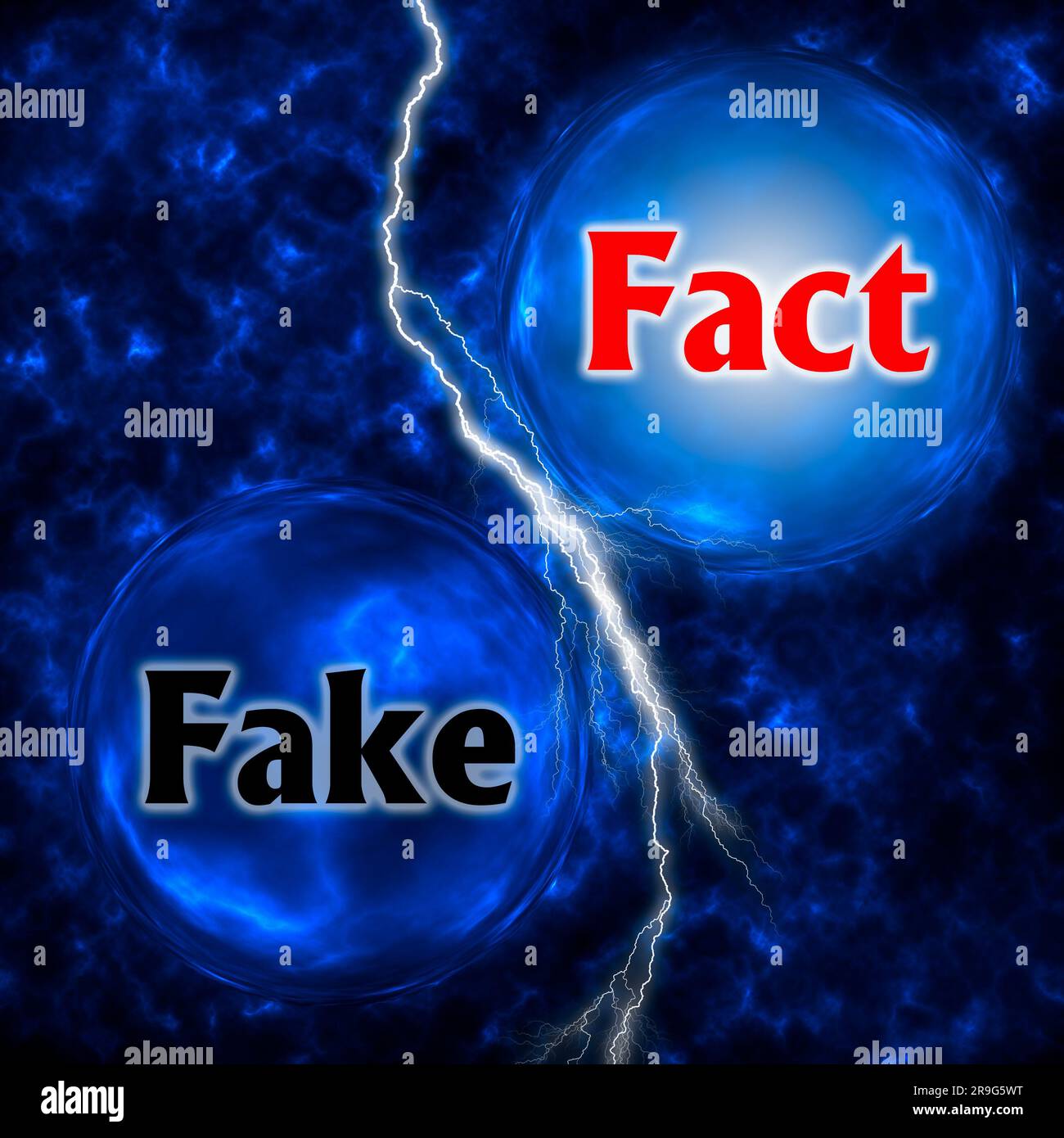 Abstract background with FACT and FAKE concept. Thinking, Success and ...