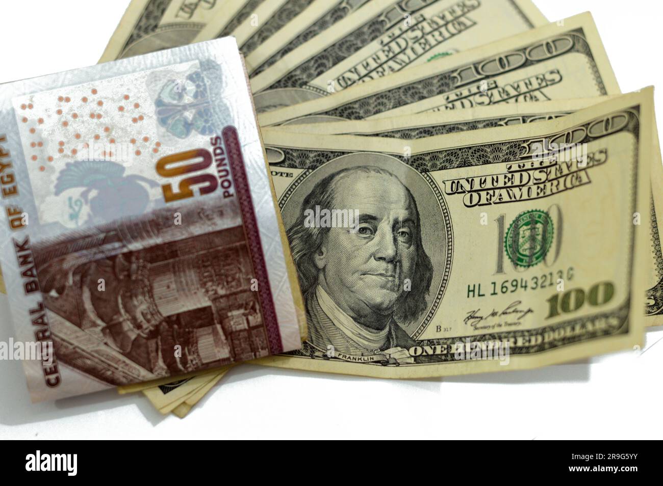 American and Egyptian money banknotes , pile of old vintage retro 100 ...