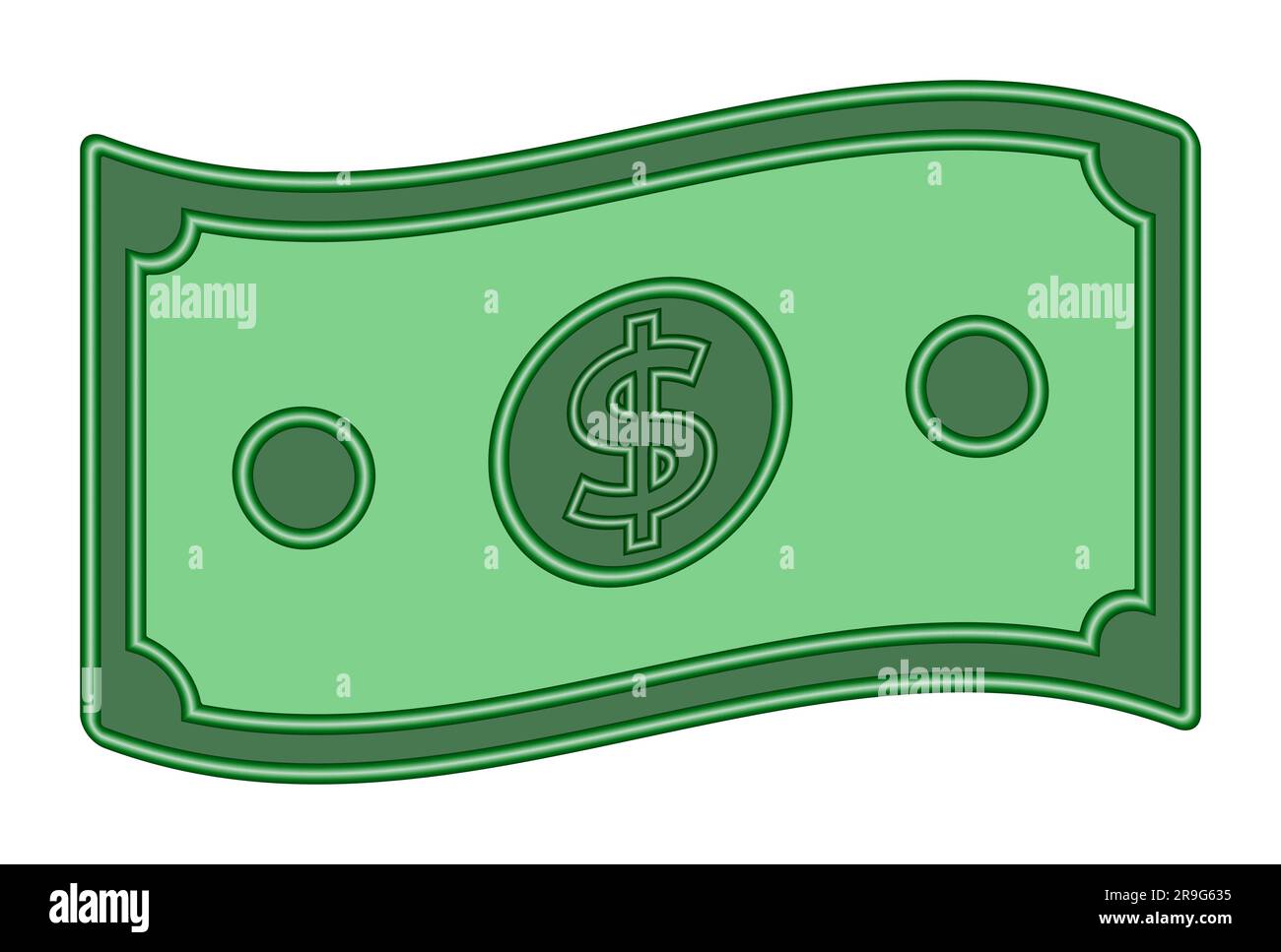 Green paper bill 3D icon Currency symbol Dollar banknote Money vector illustration isolated on ...