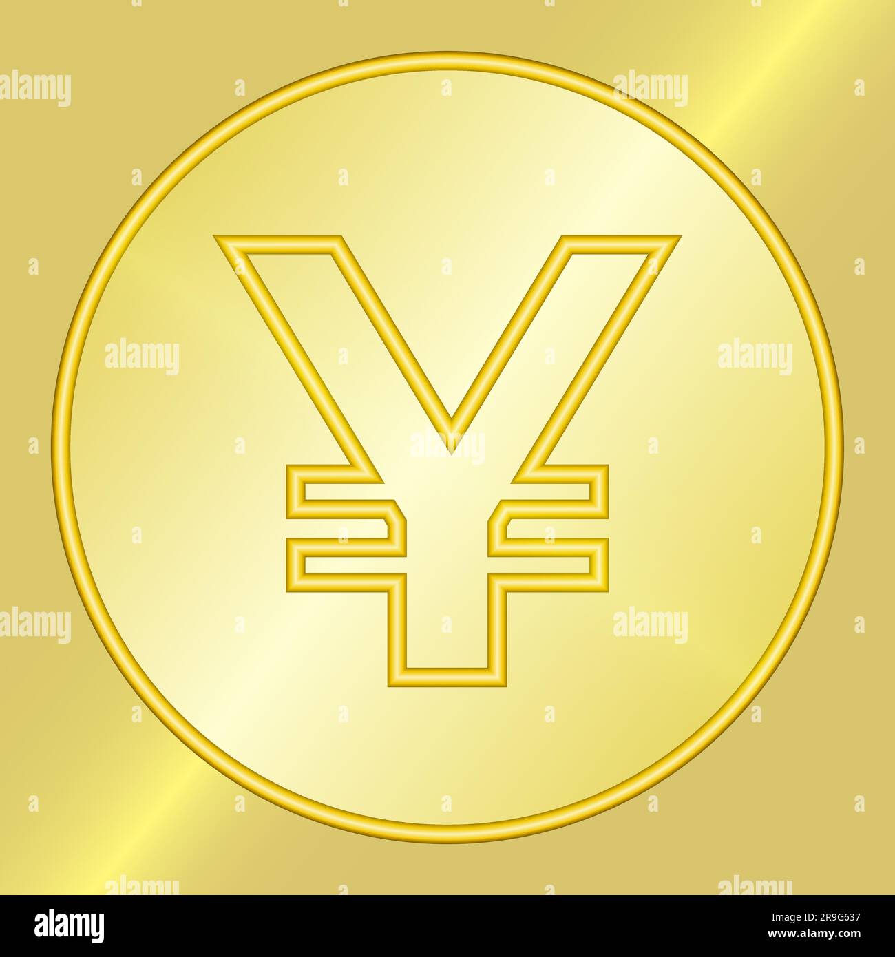 3D gold yen, yuan symbol Golden coin icon Money design Currency sign in gold circle Vector ...