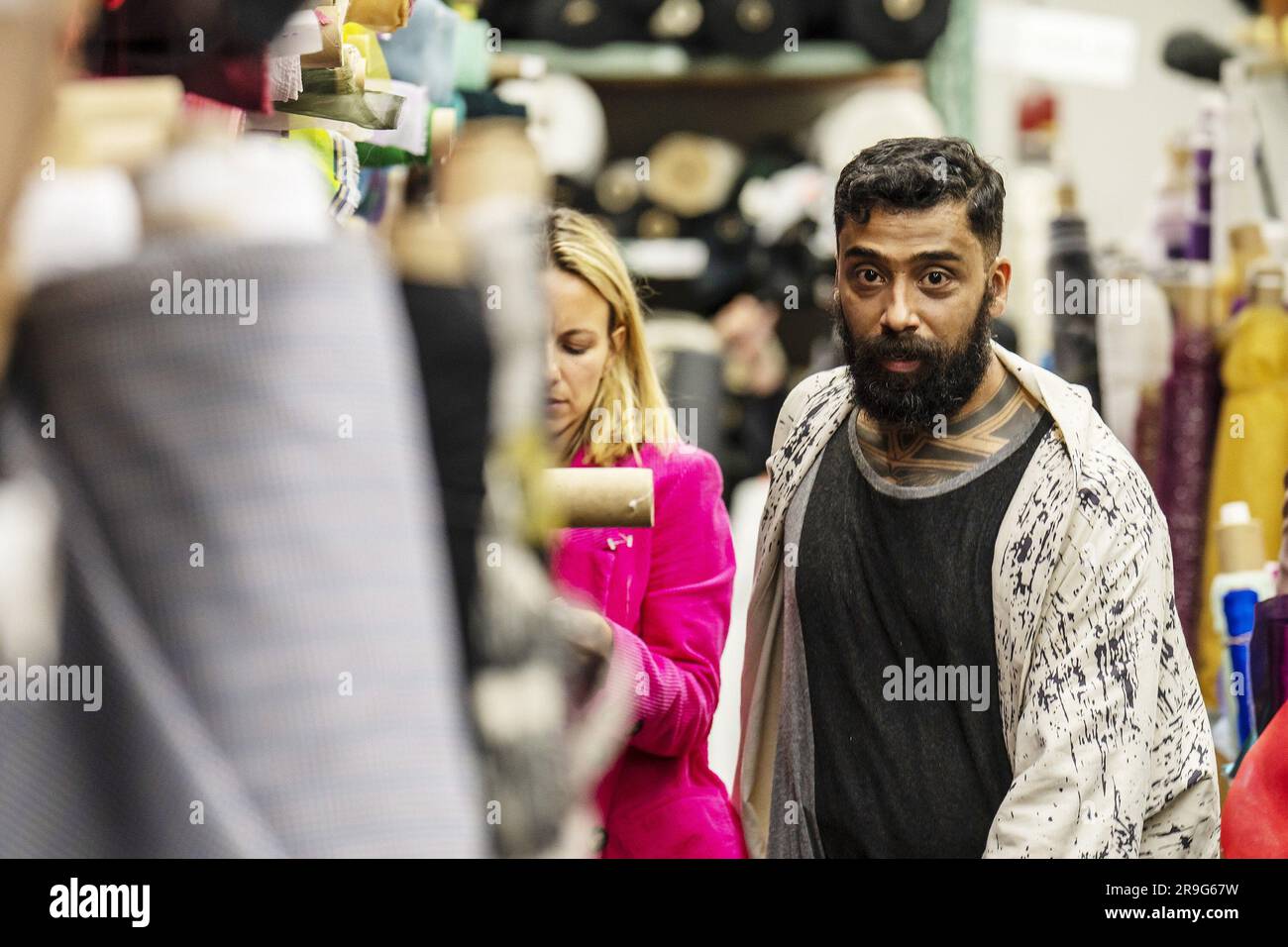 PROJECT RUNWAY, from left: contestants Nora Pagel (obscured), Fabio ...