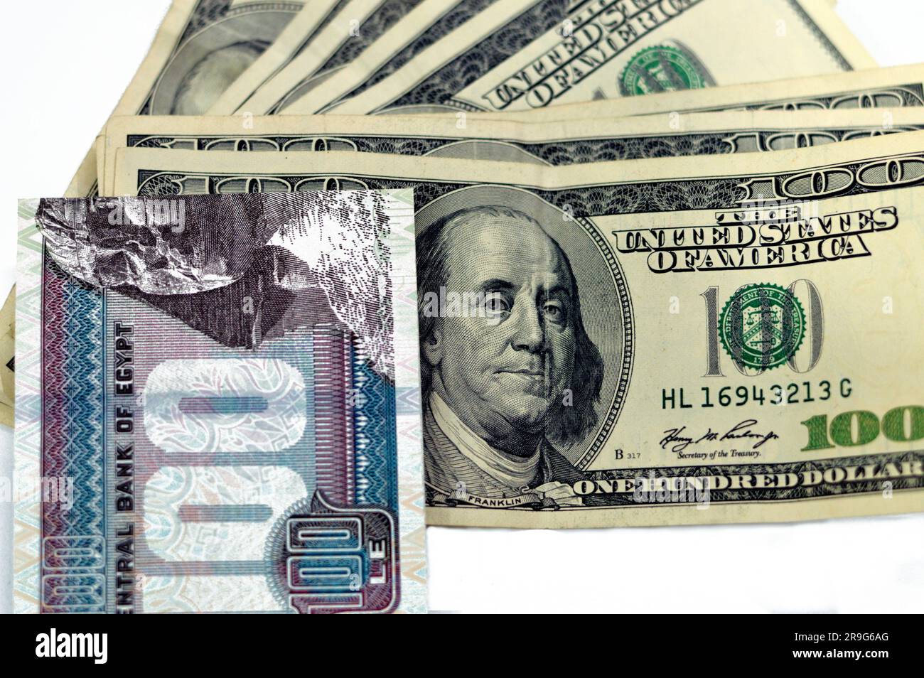 American and Egyptian money banknotes , pile of old vintage retro 100 ...