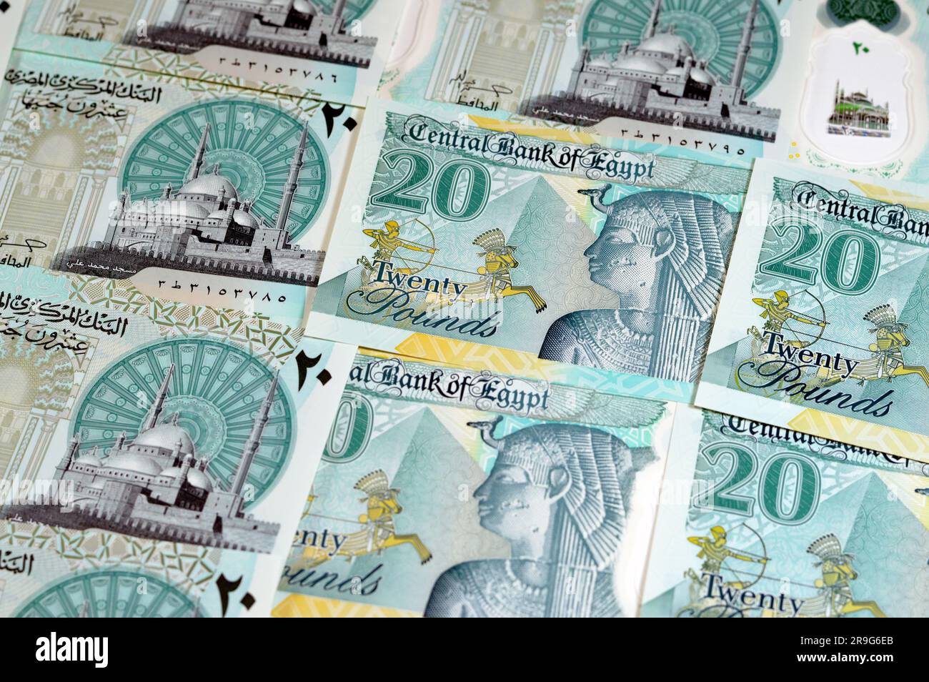 new Egyptian 20 EGP LE twenty polymer pounds cash money banknote bill ...