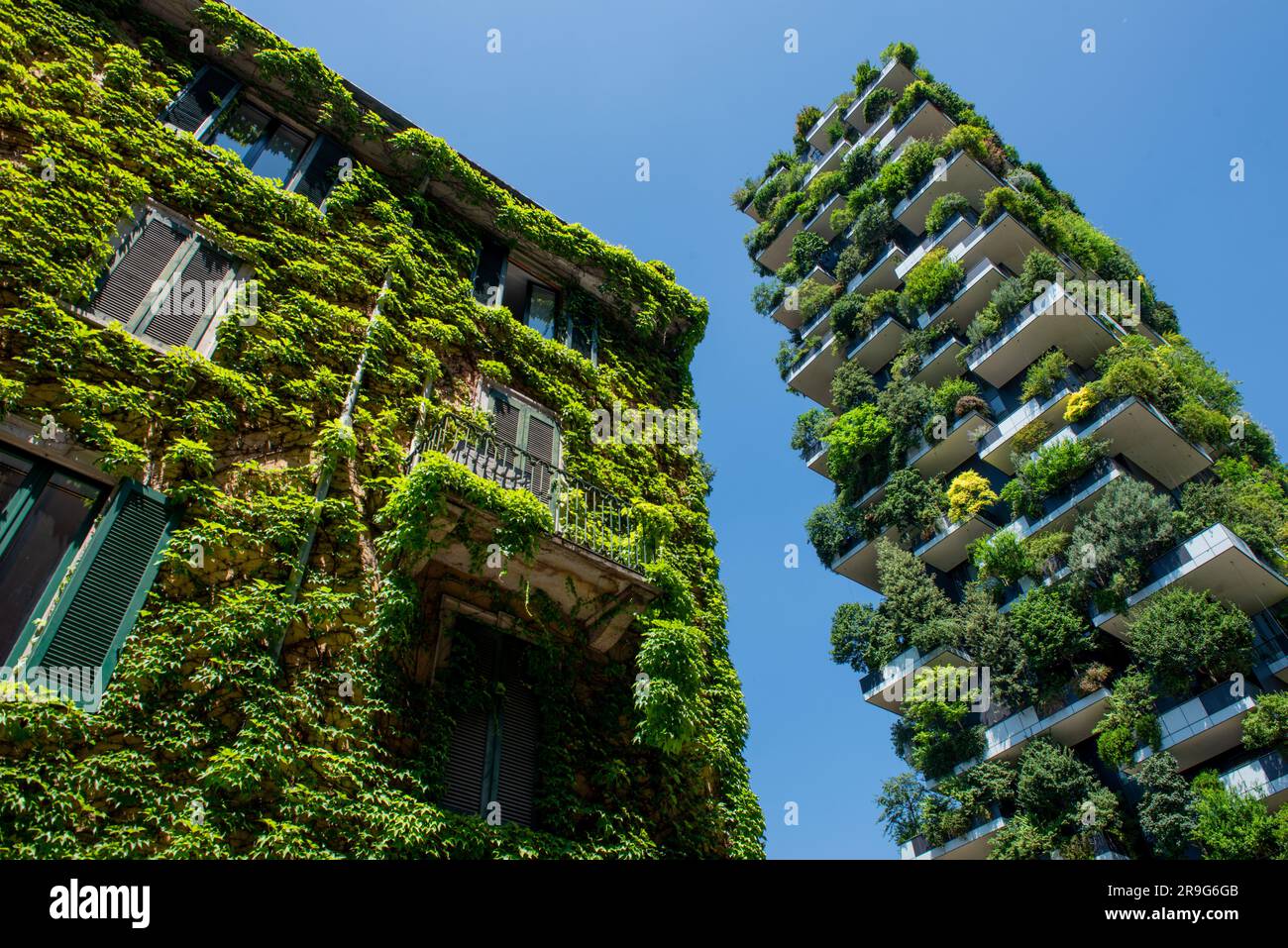 Milan Italy 24 June 2023: The Bosco Verticale is a complex of two ...