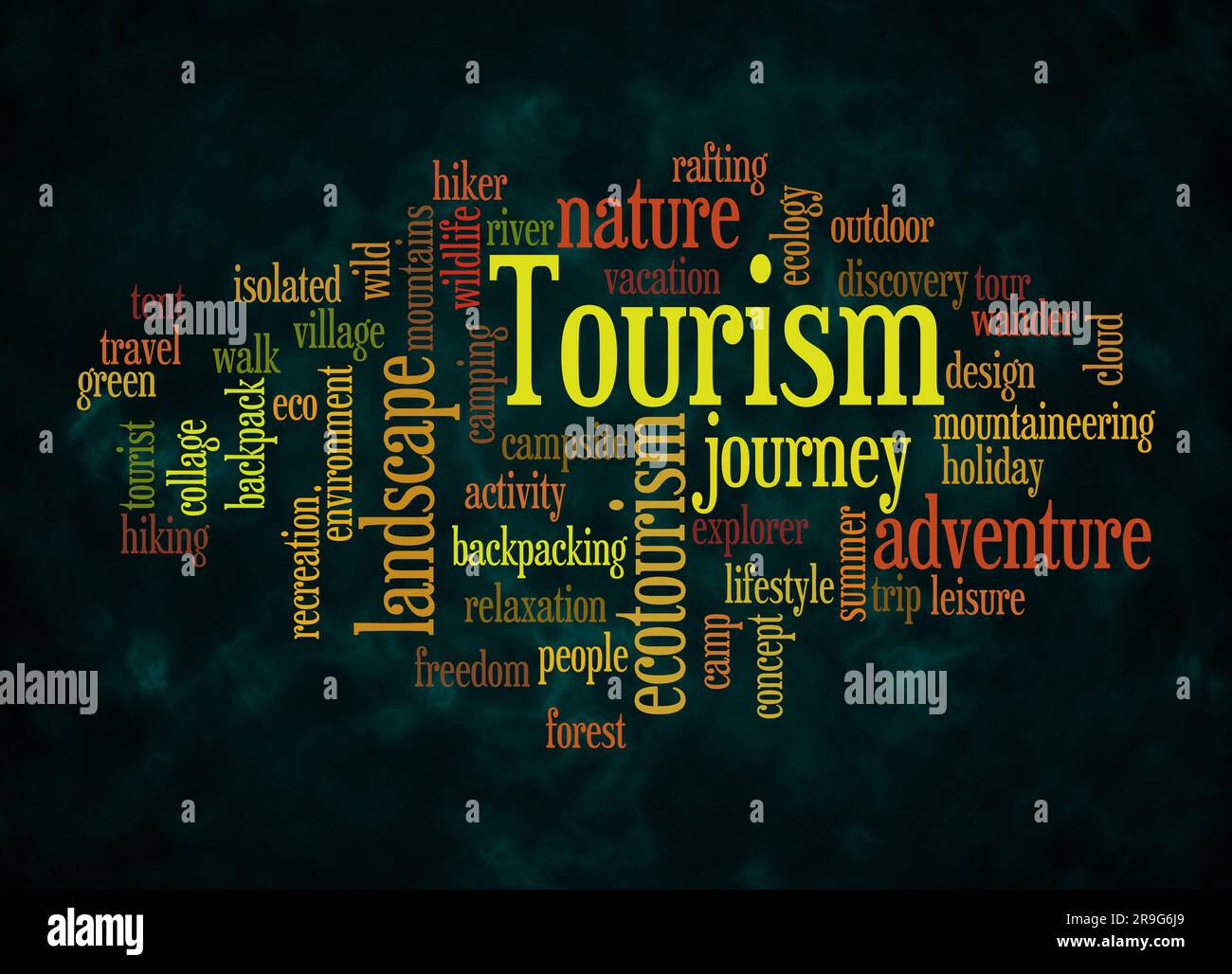 Word Cloud with TOURISM concept create with text only Stock Photo - Alamy