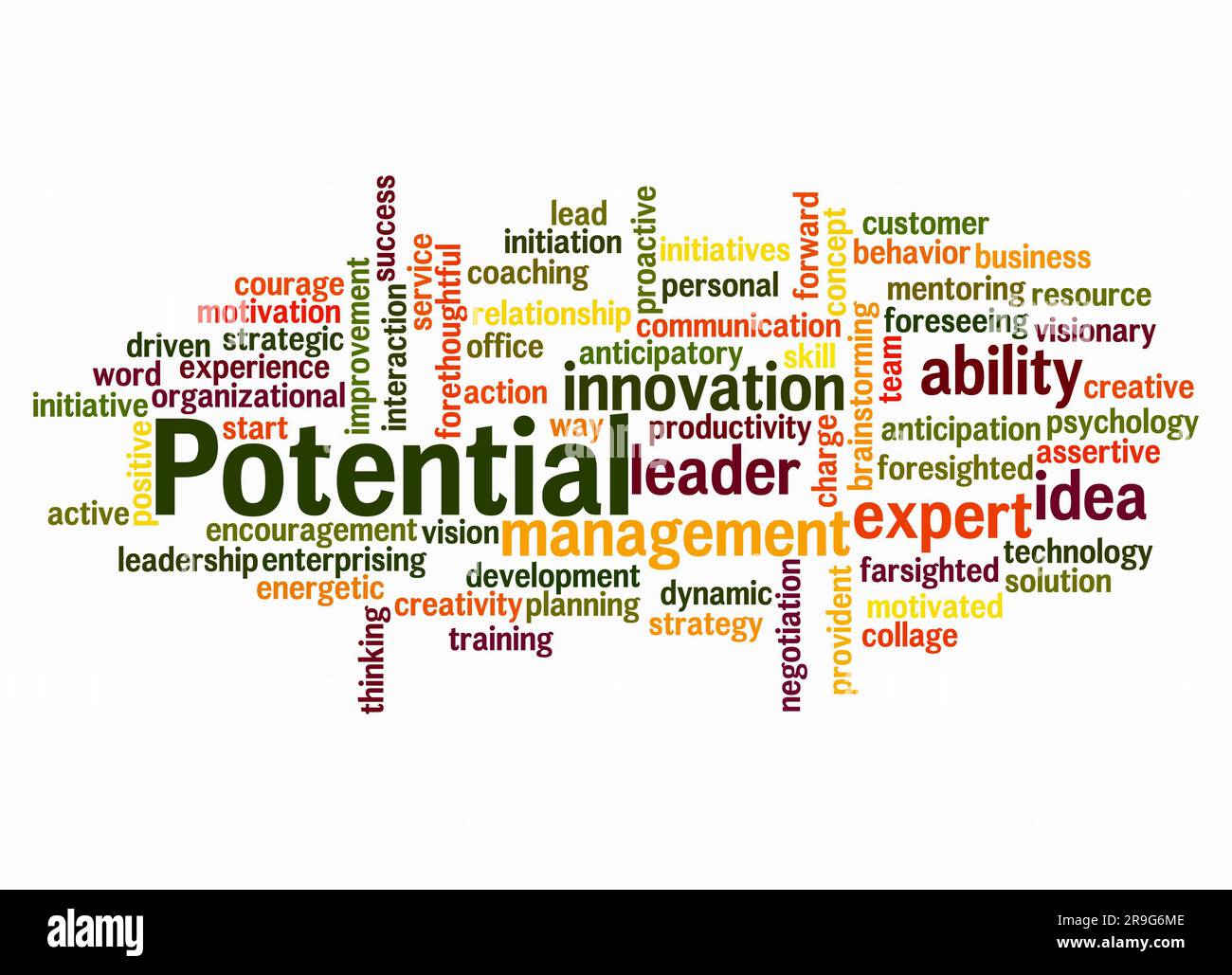 Word Cloud with POTENTIAL concept create with text only Stock Photo - Alamy