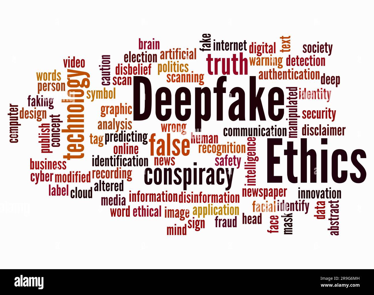 Word Cloud with DEEPFAKE ETHICS concept create with text only Stock ...