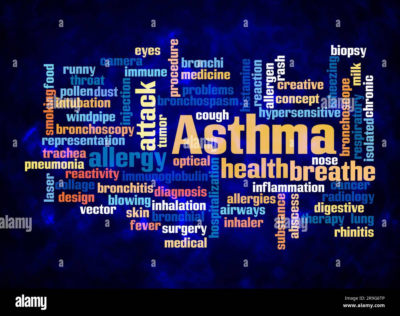 Word Cloud with ASTHMA concept create with text only Stock Photo - Alamy