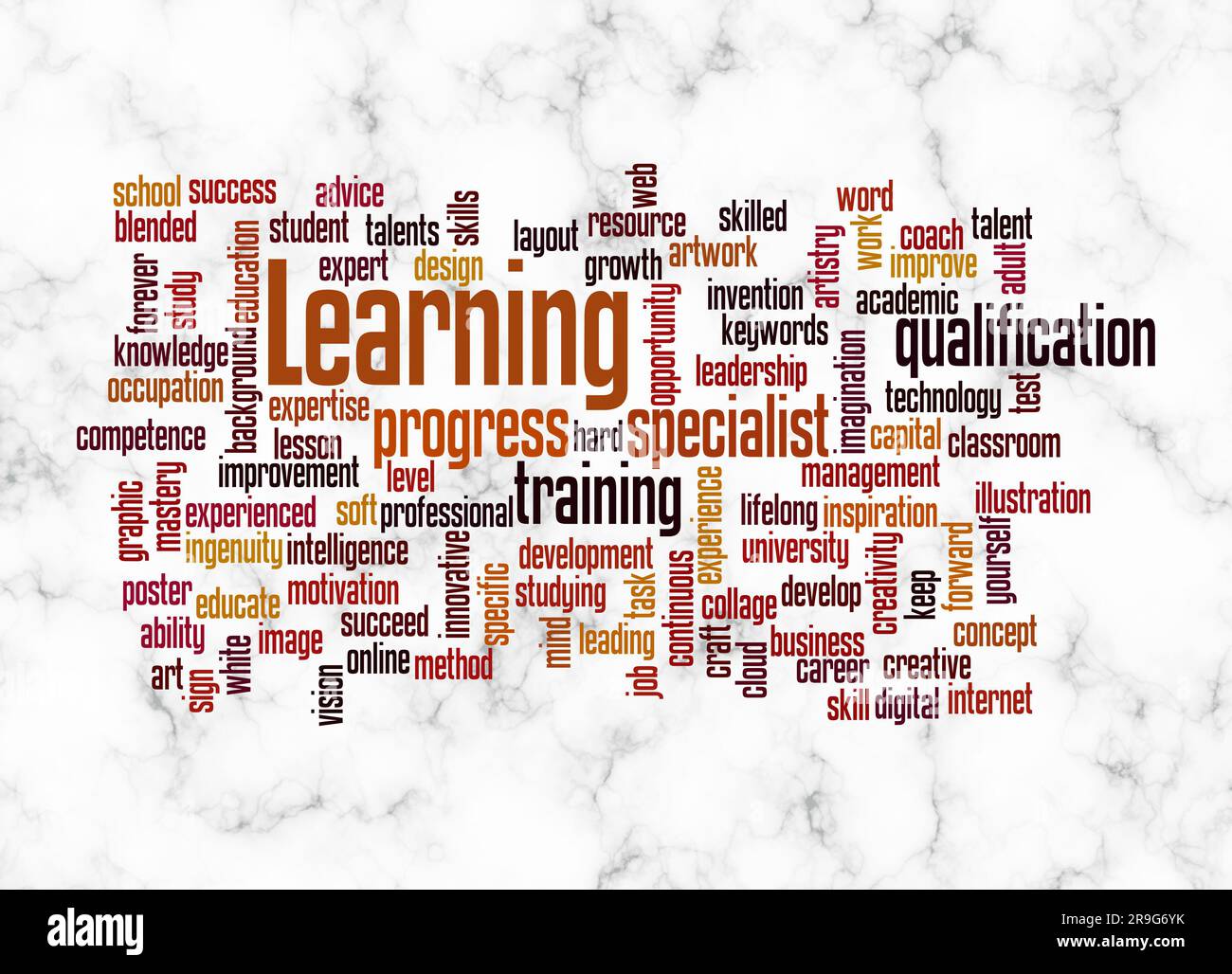 Word Cloud with LEARNING concept create with text only Stock Photo - Alamy