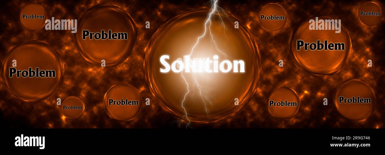 Abstract background with SOLUTION concept. decision making, business ...