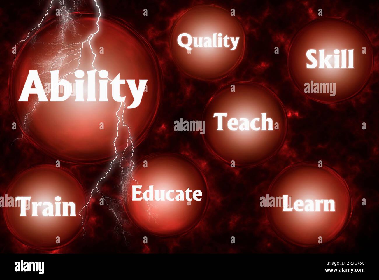 Abstract background with ABILITY concept. Thinking, Success and ...