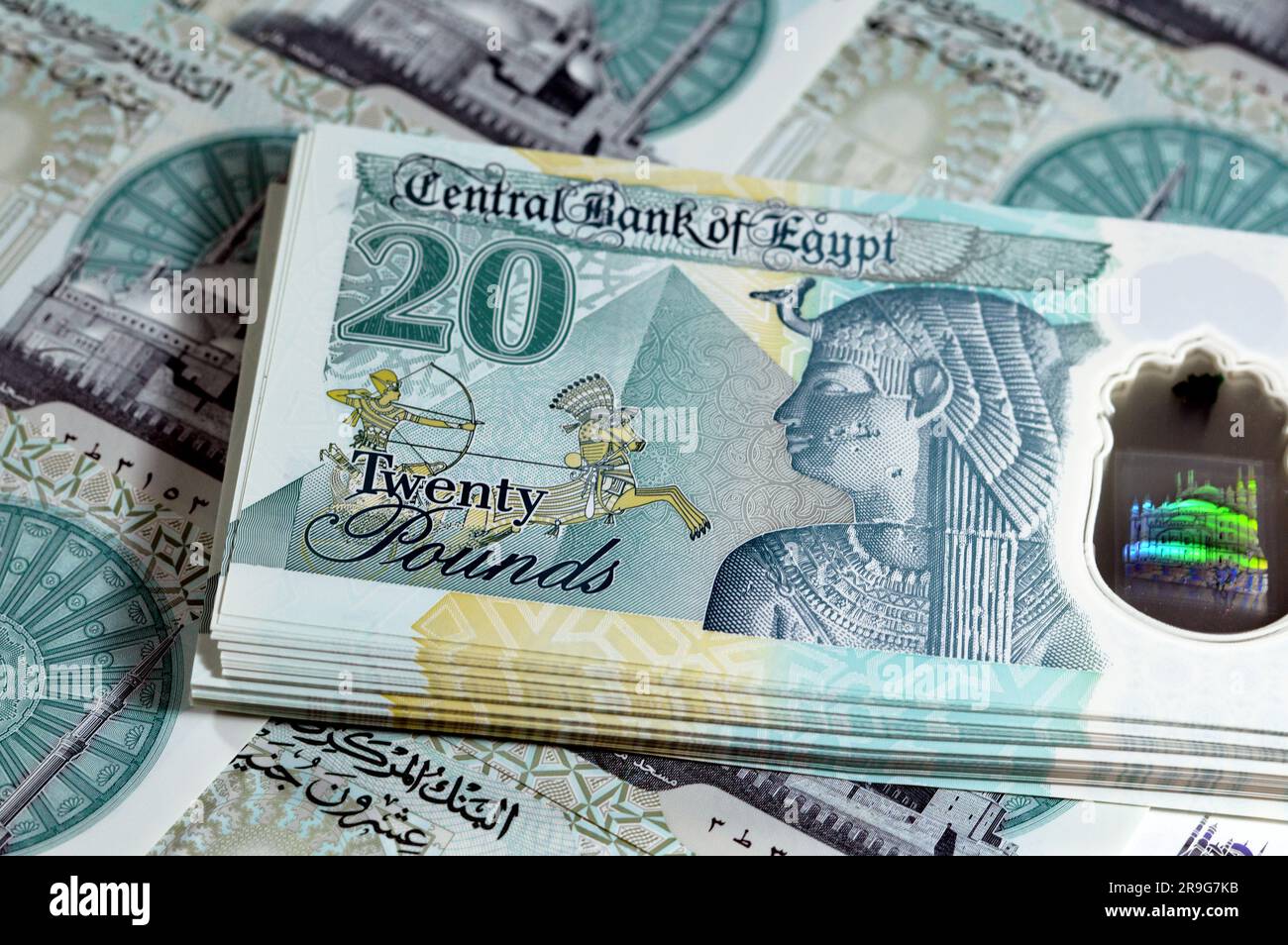 new Egyptian 20 EGP LE twenty polymer pounds cash money banknote bill ...