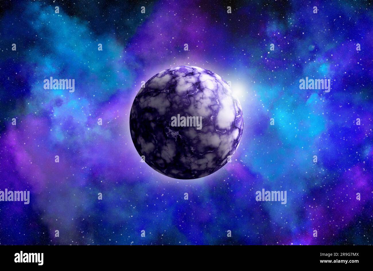 Unknown planet from outer space. Space nebula. Cosmic cluster of stars ...