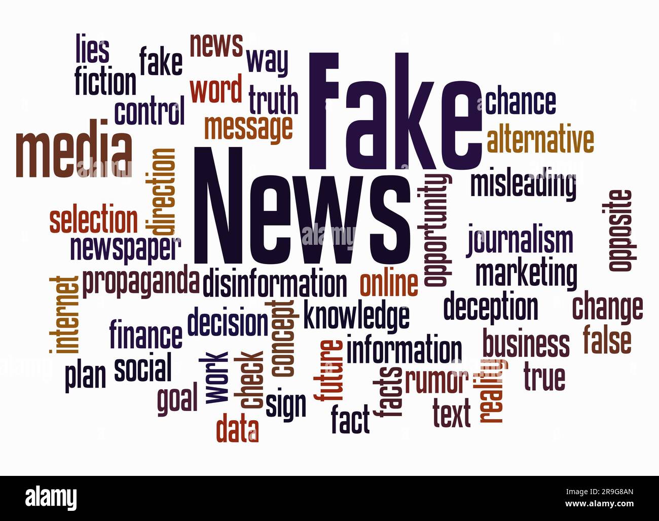 Word Cloud with FAKE NEWS concept, create with text only Stock Photo ...