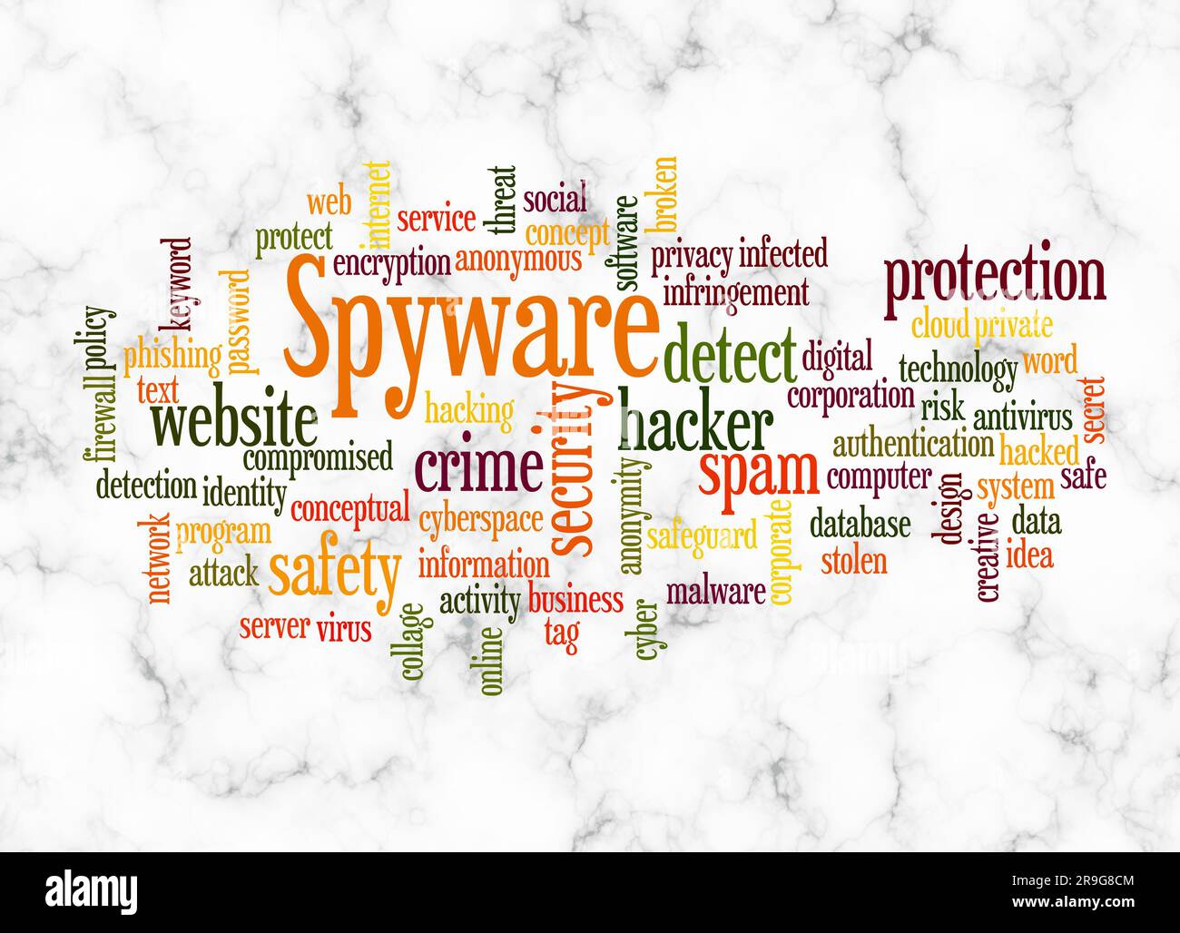 Word Cloud with SPYWARE concept create with text only Stock Photo - Alamy
