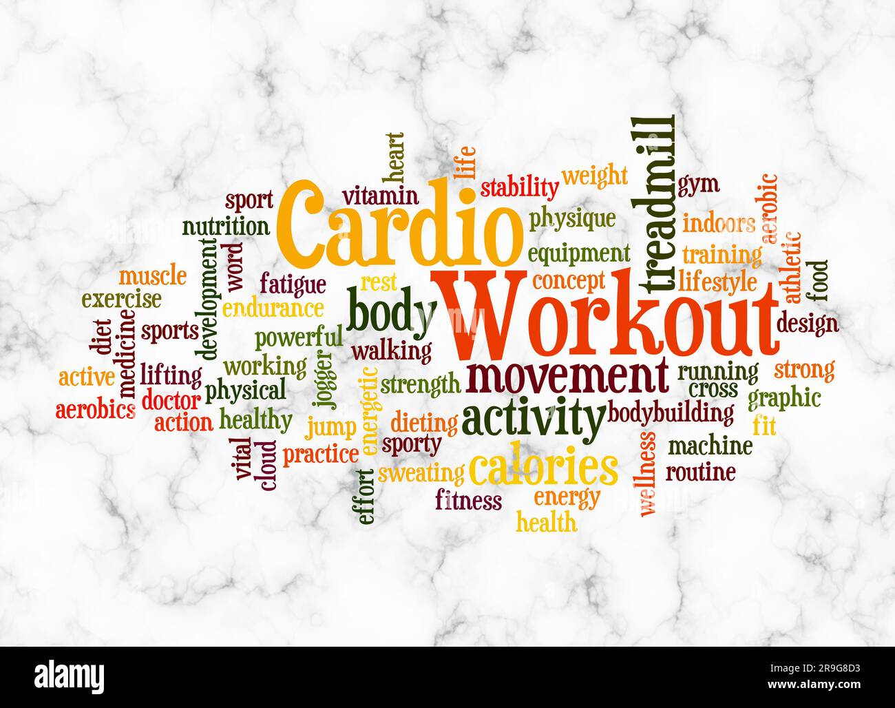 Word Cloud with CARDIO WORKOUT concept create with text only Stock ...