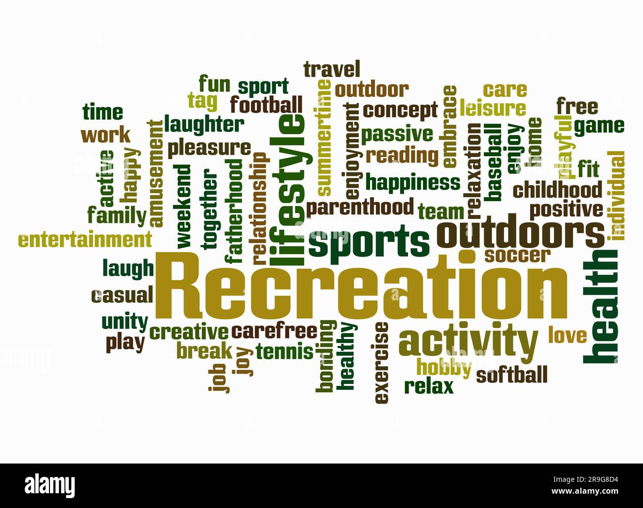 Word Cloud with RECREATION concept create with text only Stock Photo ...