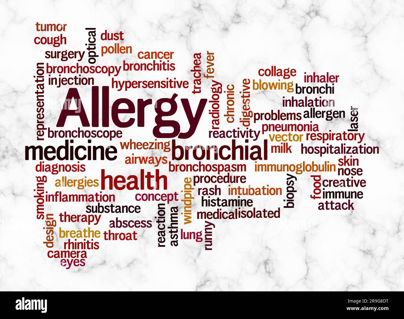 Word Cloud with ALLERGY concept create with text only Stock Photo - Alamy