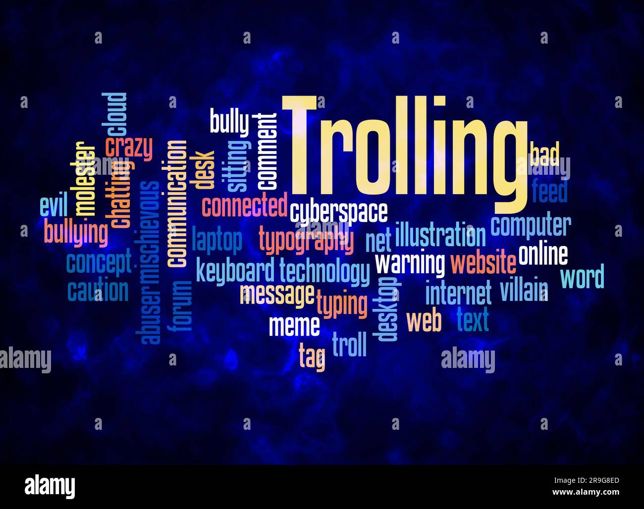 Word Cloud with TROLLING concept create with text only Stock Photo - Alamy