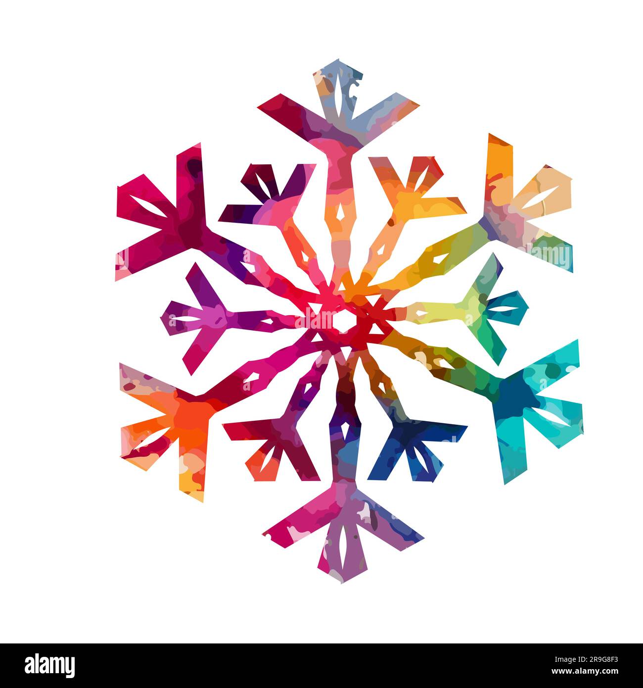 watercolor colorful snowflake. Vector illustration Stock Vector Image ...