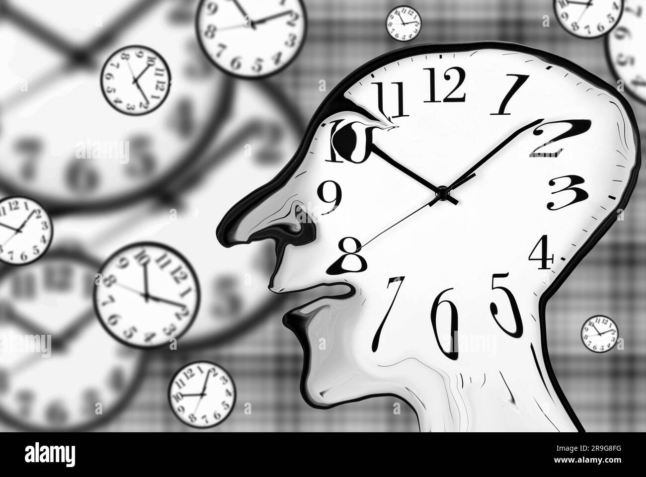 Fantasy Clock Face Man, Surreal concept image. 3d rendering Stock Photo ...