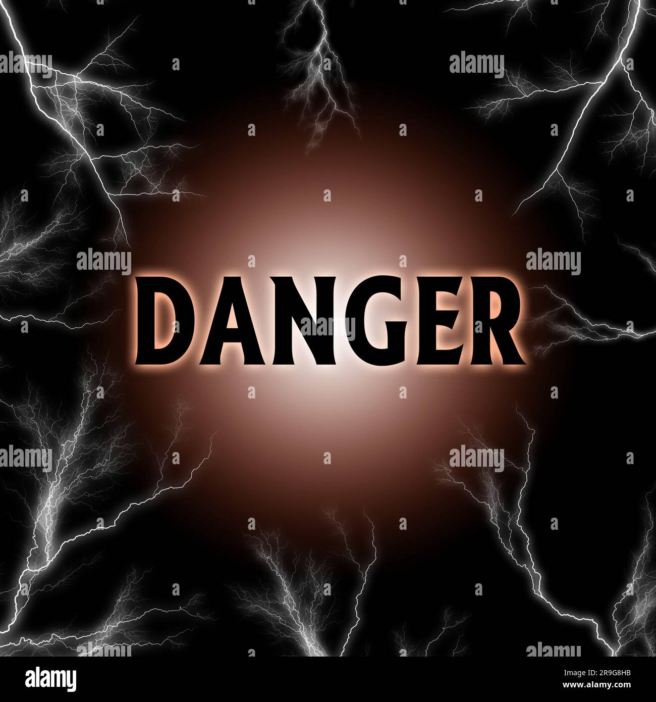 Abstract background with DANGER concept. Thinking, Success and ...