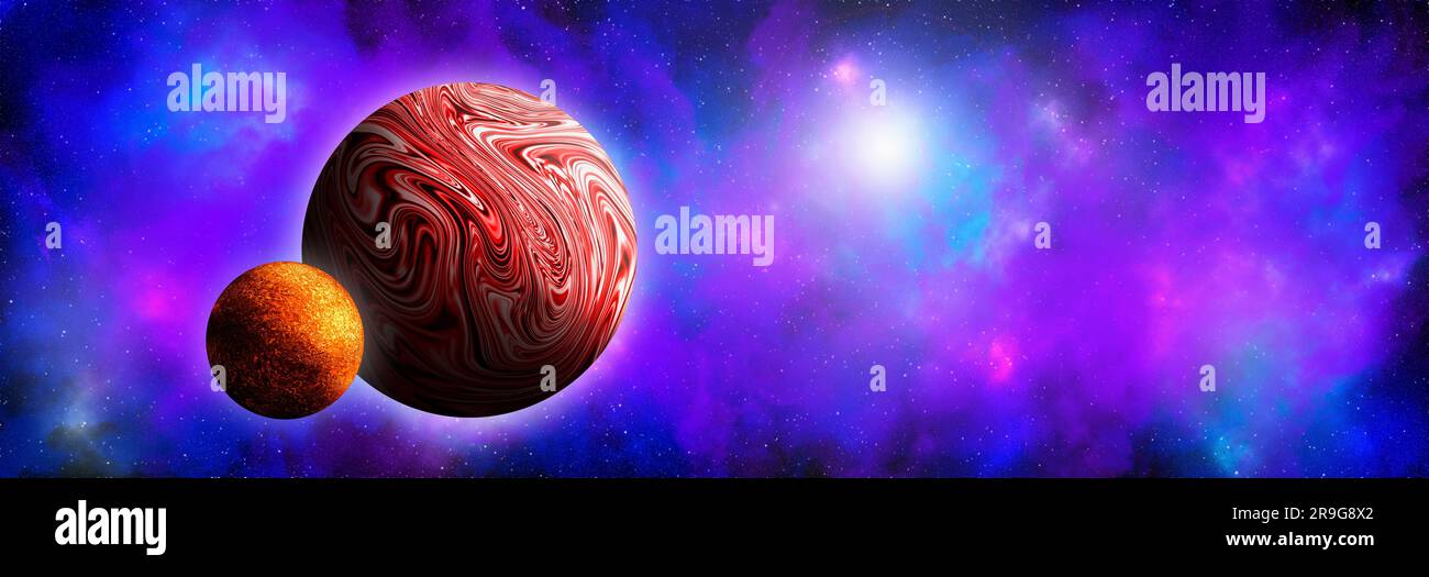 Unknown planet from outer space. Space nebula. Cosmic cluster of stars ...