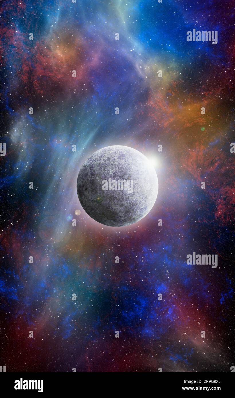 Unknown planet from outer space. Space nebula. Cosmic cluster of stars ...