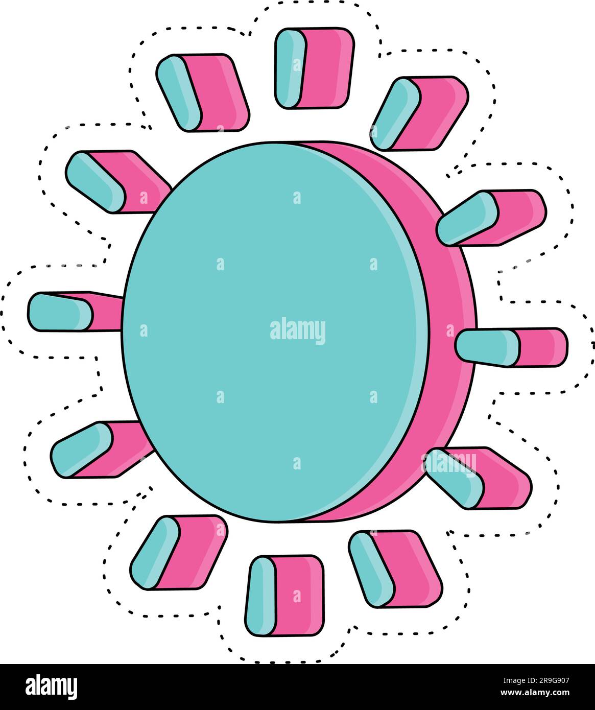 Isolated colored groovy sun sticker icon Vector Stock Vector Image ...