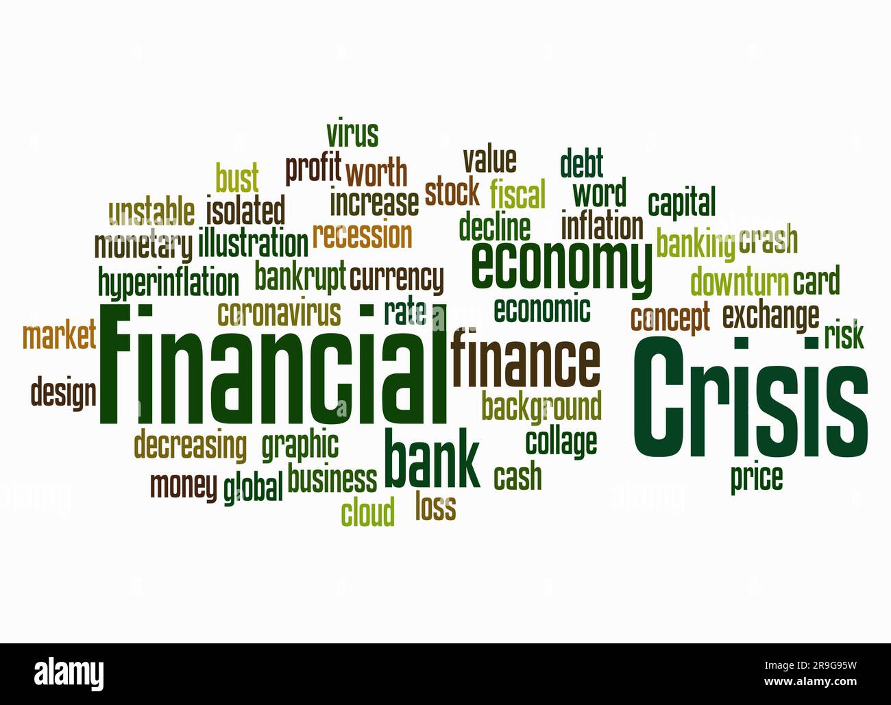 Word Cloud with FINANCIAL CRISIS concept, create with text only Stock ...