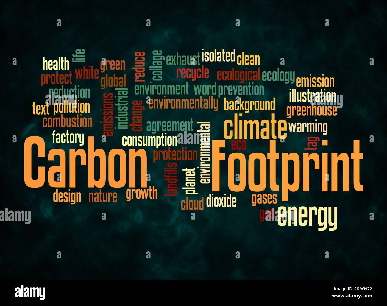 Word Cloud with CARBON FOOTPRINT concept create with text only Stock ...