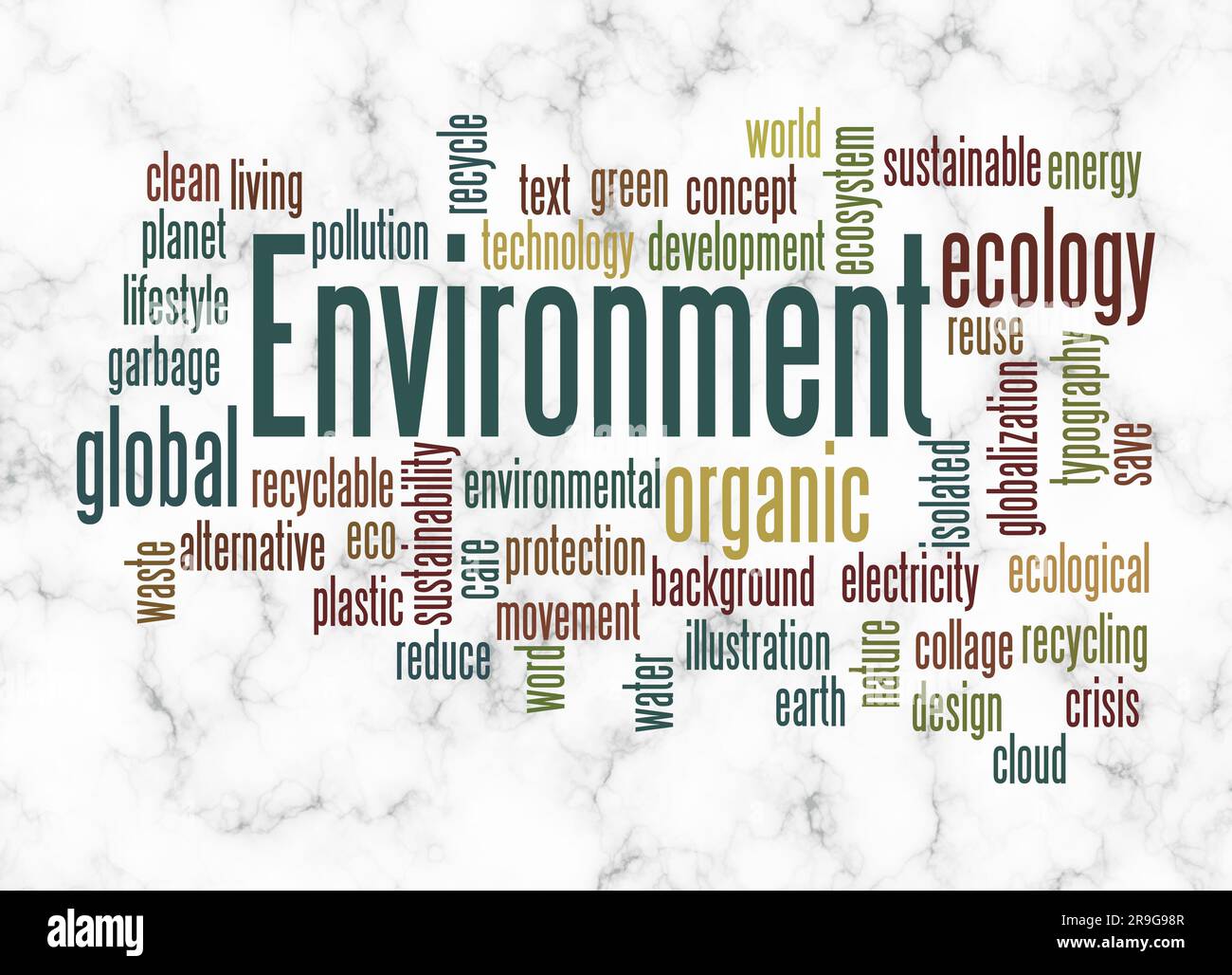 Word Cloud with ENVIRONMENT concept create with text only Stock Photo ...