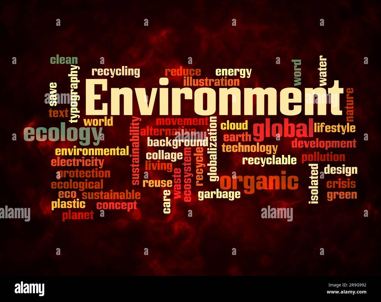 Word Cloud with ENVIRONMENT concept create with text only Stock Photo ...