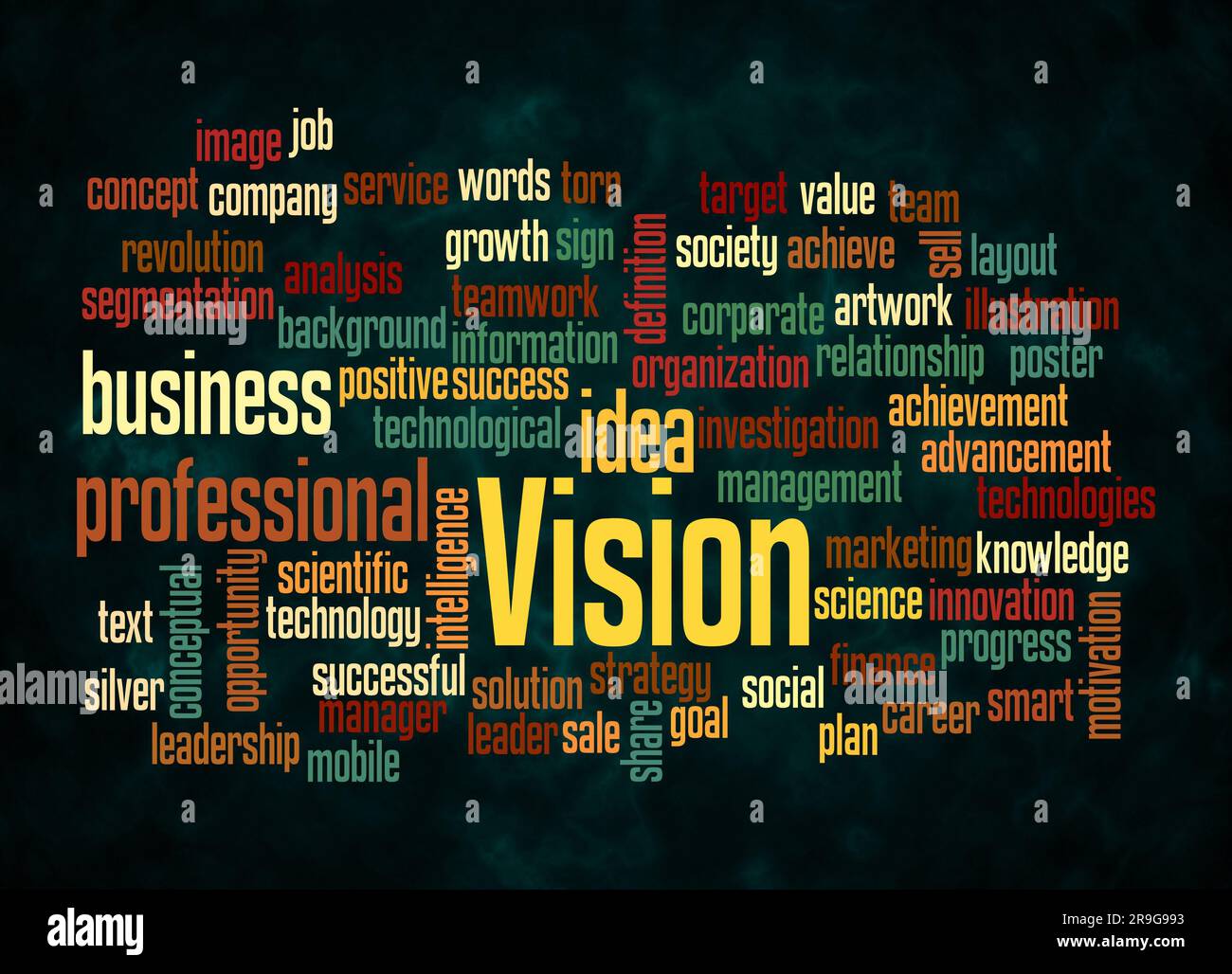 Word Cloud with VISION concept create with text only Stock Photo - Alamy
