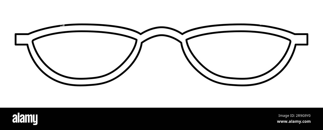 Half Eye frame glasses fashion accessory illustration. Sunglass front ...