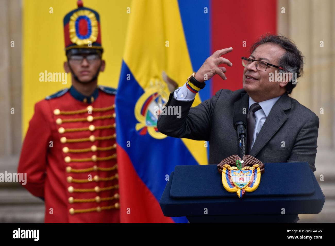 Bogota, Colombia. 26th June, 2023. Colombian president Gustavo Petro ...