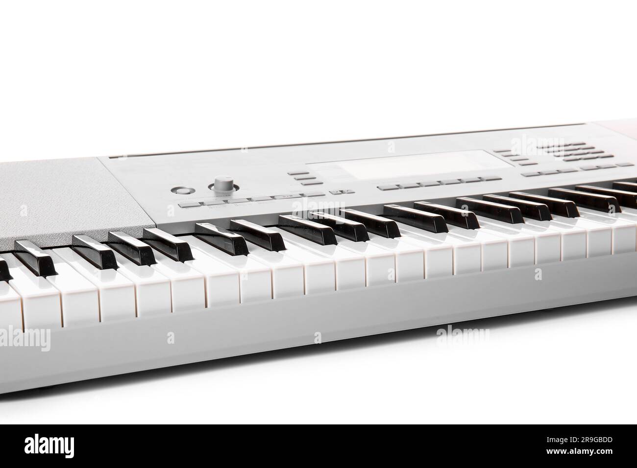 Modern synthesizer keyboard isolated on white background Stock Photo ...