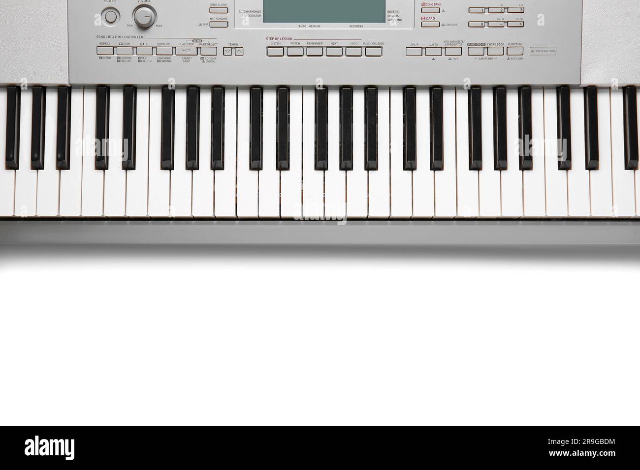 Modern synthesizer keyboard isolated on white background Stock Photo ...