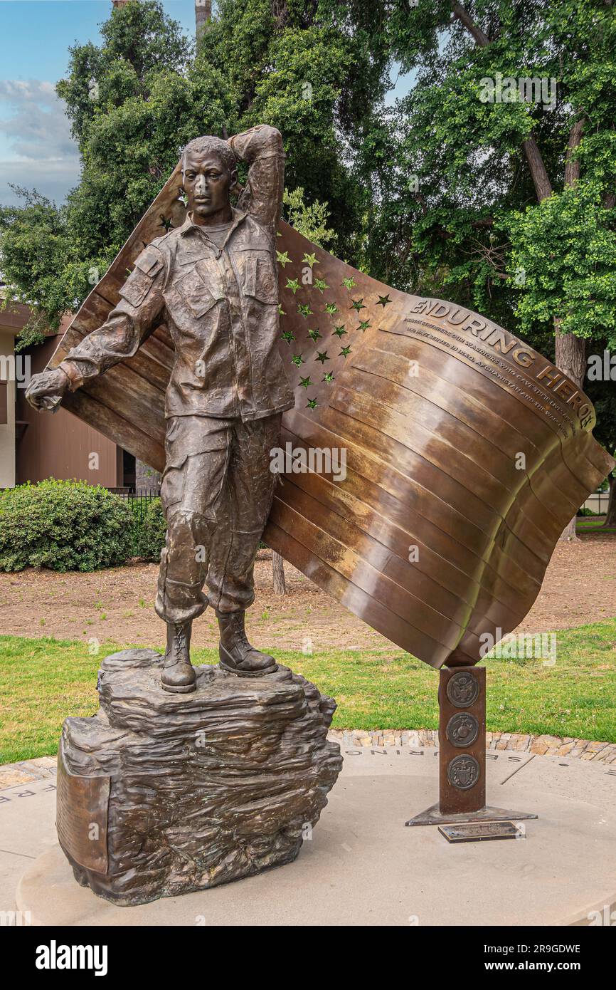 Pasadena, CA, USA - June 8, 2023: Closeup of entire Enduring Heroes ...