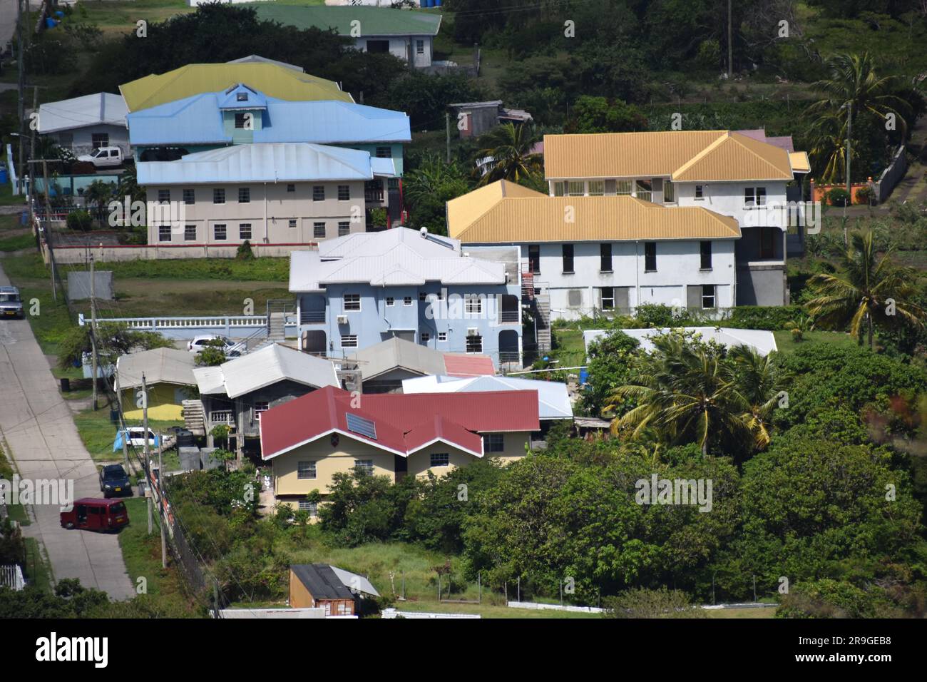 Residential buildings in Carriacou, Grenada Stock Photo - Alamy