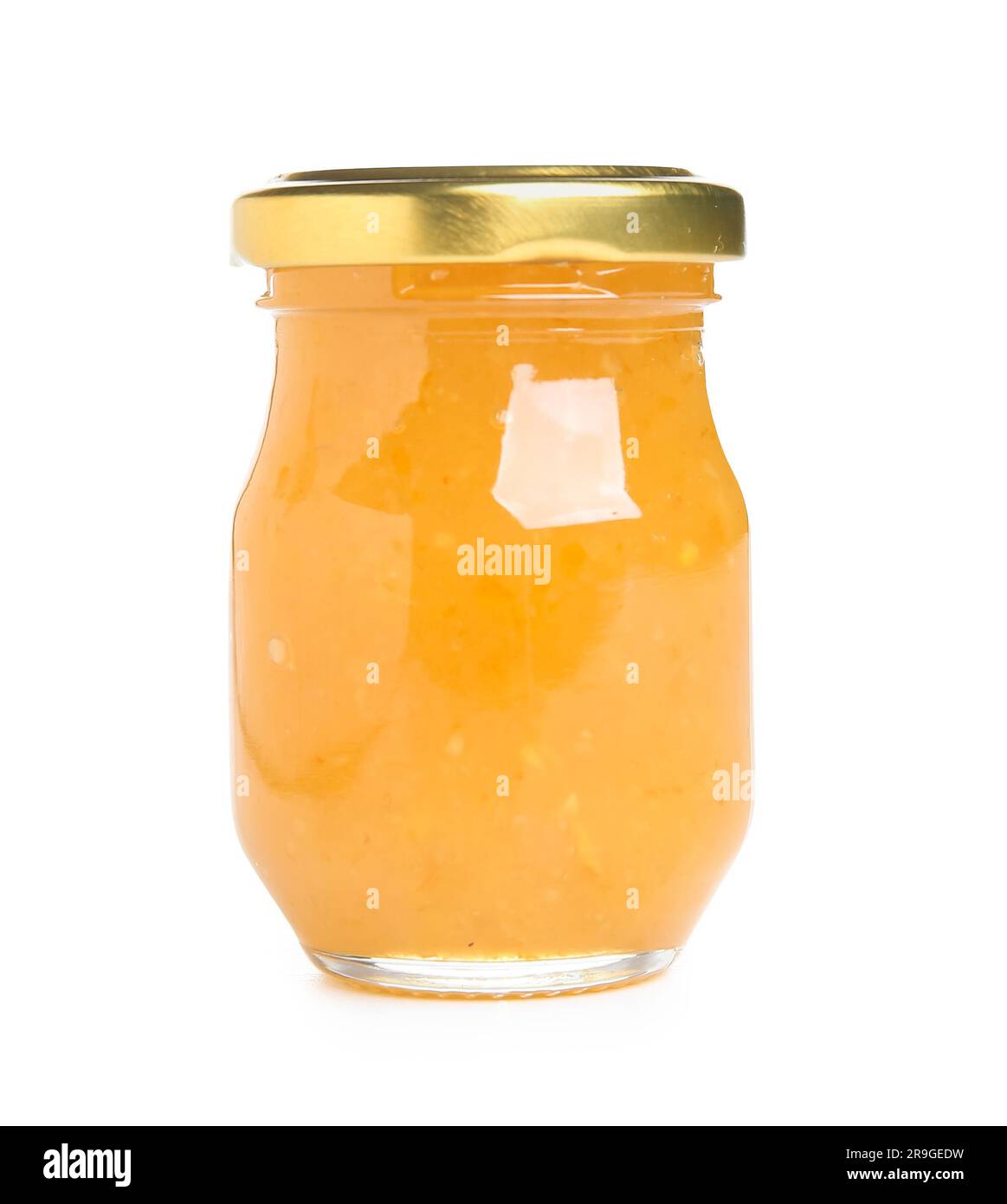 Jar of sweet jam isolated on white background Stock Photo - Alamy