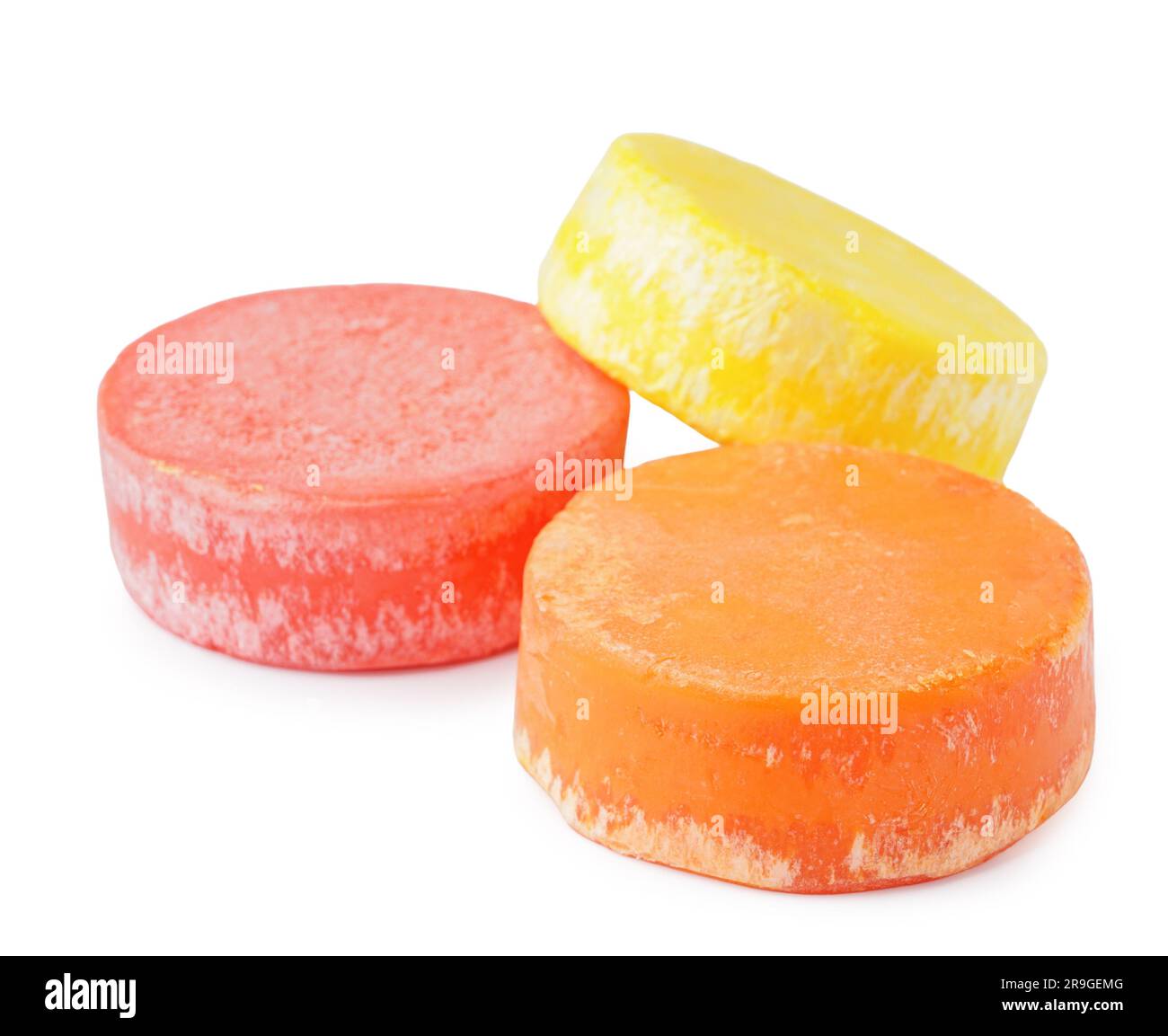 Colorful solid shampoo bars on white background Stock Photo - Alamy